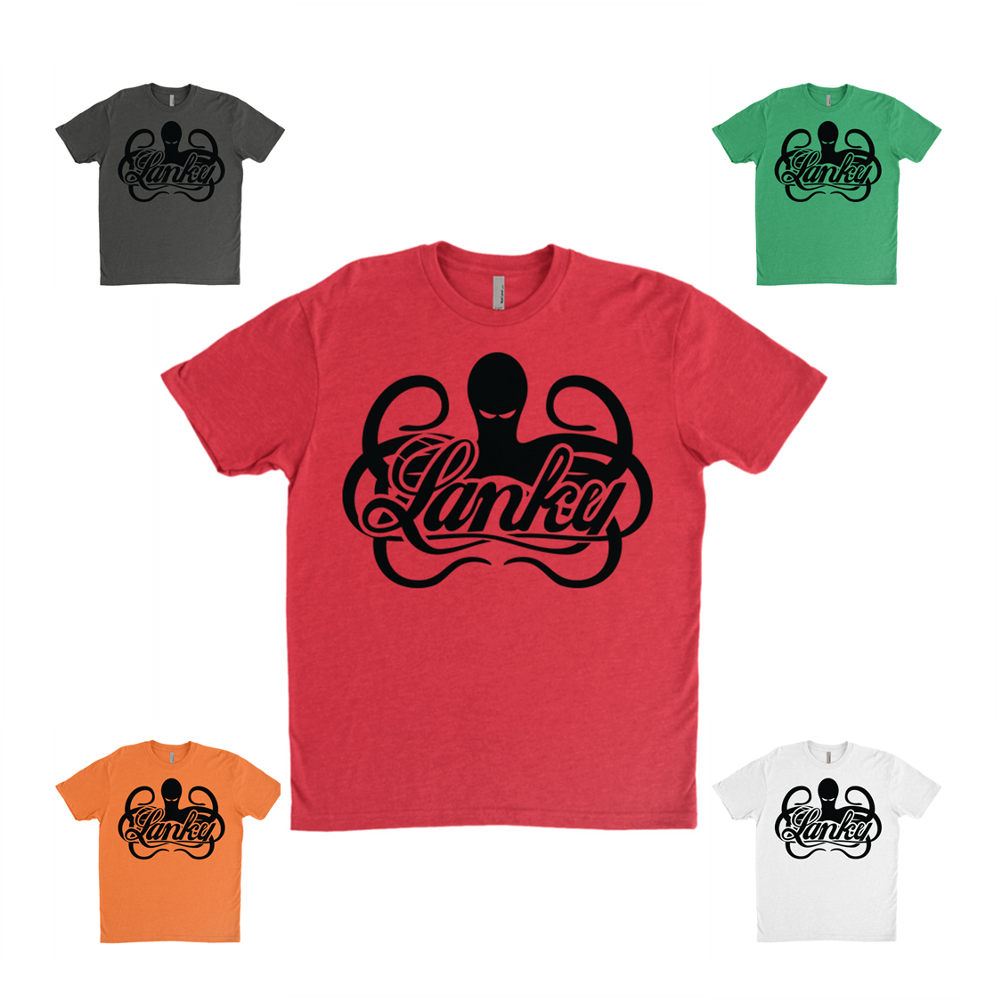 Lanky Logo T - Red, Green, Orange, White, Charcoal – RollAmongUs.com